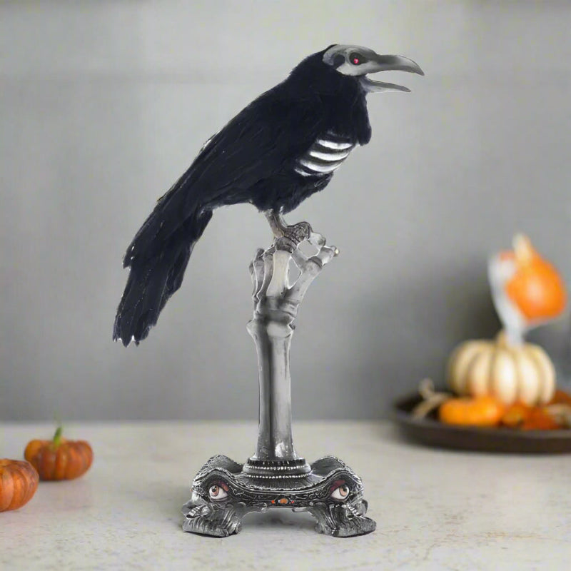 28-528680 Katherines Collection Crow on Skeleton Hand Perch Macabre ...