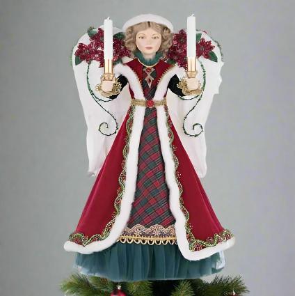 28-428329 Katherines Collection Penelope Poinsettia Angel Tree Topper ...