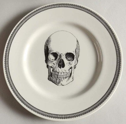 Royal Stafford Skeleton Skull Pottery Dinnerware Dinner Salad Plates ...